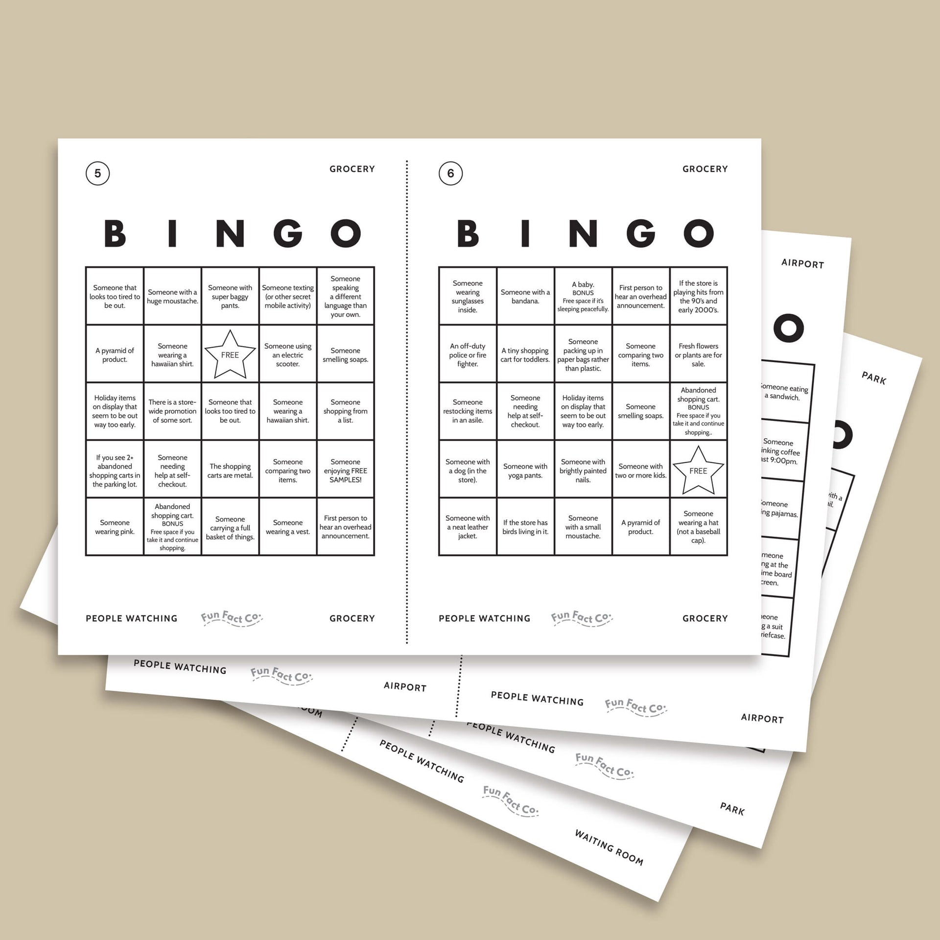 People Watching BINGO! Digital Download | Fun Fact Co.